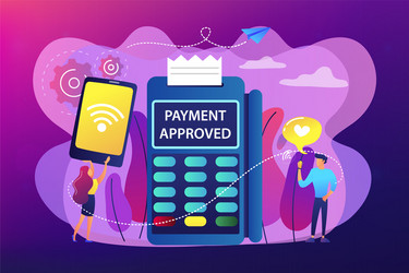 Nfc connection concept landing page Royalty Free Vector