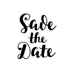 Save the date hand written lettering Royalty Free Vector