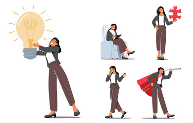 Woman daily routine Royalty Free Vector Image - VectorStock