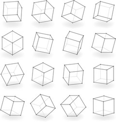 3d modeling square blocks isometric set Royalty Free Vector