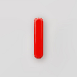 3d red plastic uppercase letter a with glossy Vector Image