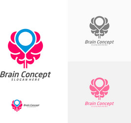 Brain point logo design template think idea Vector Image