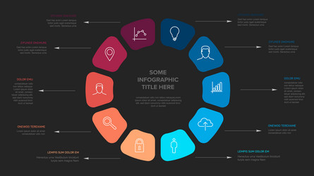 Blue and red icon elements in circle multipurpose Vector Image