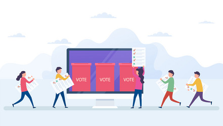 Online voting concept Royalty Free Vector Image