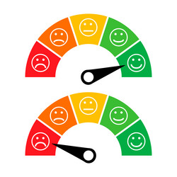 Set of customer satisfaction meter icon graph Vector Image