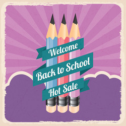 Back to school retro poster Royalty Free Vector Image