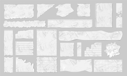 Colored ripped lined paper strips collection Vector Image