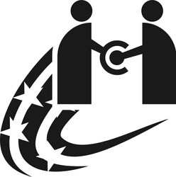 Friendly commitment teamwork together black logo Vector Image