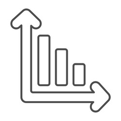 Declining bar graph decrease bar chart line Vector Image