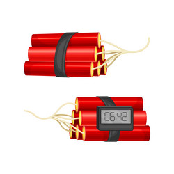 Dynamite red stick and timer as explosive material