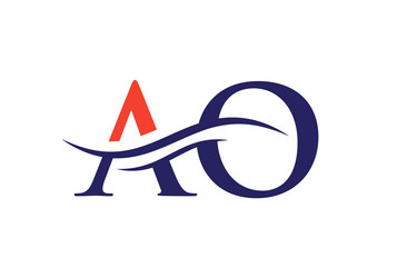 Swoosh letter ao logo design for business Vector Image