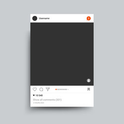 Instagram empty photo frame isolated Royalty Free Vector