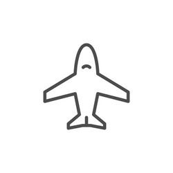 Airplane line icon aircraft and travel plane Vector Image
