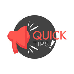 Quick tips poster giving advice hand gesture Vector Image