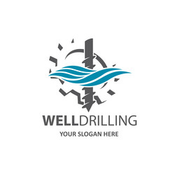 Elegant abstract well drilling logo Royalty Free Vector