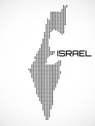 Dotted map of israel on white background Vector Image