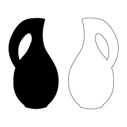 Jug in a simple shape with silhouette Royalty Free Vector
