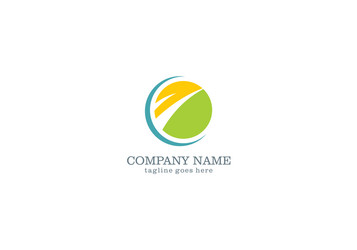 Round colored arrow up business logo Royalty Free Vector