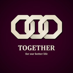 Paper chain icon design template Royalty Free Vector Image