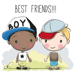 Two cute cartoon girls Royalty Free Vector Image