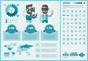 Virtual reality flat infographic poster Royalty Free Vector