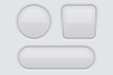 Round white 3d button Royalty Free Vector Image