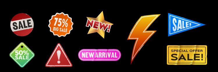 Price sticker with rectangle tape label Royalty Free Vector