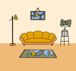 Living room graphic home interior sketch Vector Image
