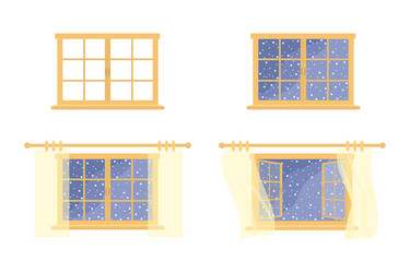 Closed window isolated on white background Vector Image