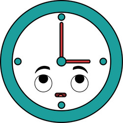 Time clock kawaii character Royalty Free Vector Image