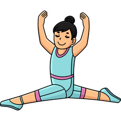 Ballerina making a leap cartoon colored clipart Vector Image