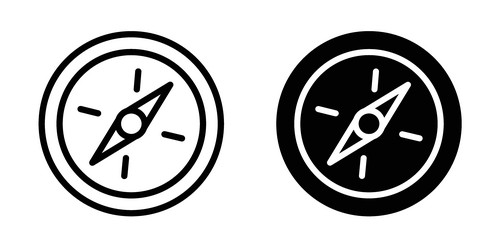 Compass icon set circle map orientation logo Vector Image
