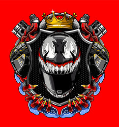 Devil or lucifer head with helmet Royalty Free Vector Image