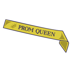 Prom queen blue sash Royalty Free Vector Image