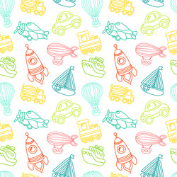 Seamless pattern with toys background for kids Vector Image