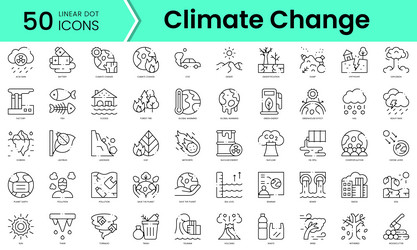 Set of climate change icons line art style Vector Image