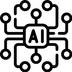 Artificial intelligence ai scheme color icon Vector Image