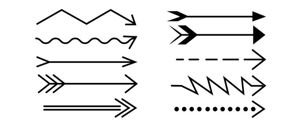 Black and white arrows set on white background Vector Image