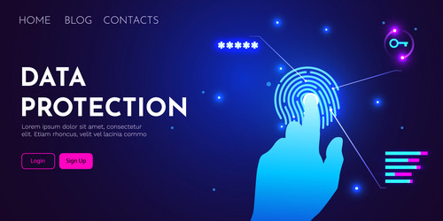 Hand touch fingerprint scanner biometrics Vector Image