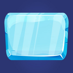 Ice button frozen frame level menu in cartoon Vector Image