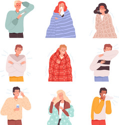 Cough cold symptom sore throat disease or illness Vector Image