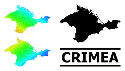 Rainbow colored pixelated map crimea Royalty Free Vector