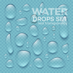 Realistic transparent drop and circle ripples set Vector Image