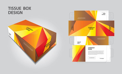 Tissue box packaging design template Royalty Free Vector
