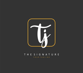 Tj initial letter handwriting and signature logo Vector Image