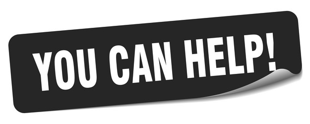 You can help sticker you can help label Royalty Free Vector