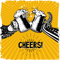 Hands cheers alcohol drinks hand hold Royalty Free Vector