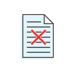Document error icon on white isolated background Vector Image