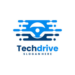 Drive technology logo smart driving Royalty Free Vector