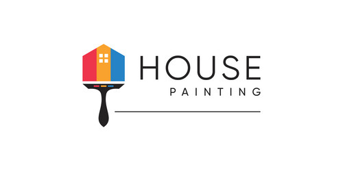 Paint logo with modern creative concept design Vector Image